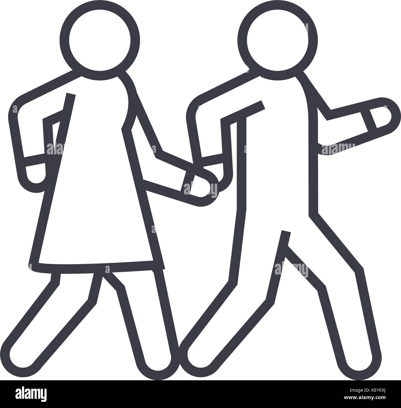 Couple walking on the beach holding hands beach Stock Vector Images - Alamy