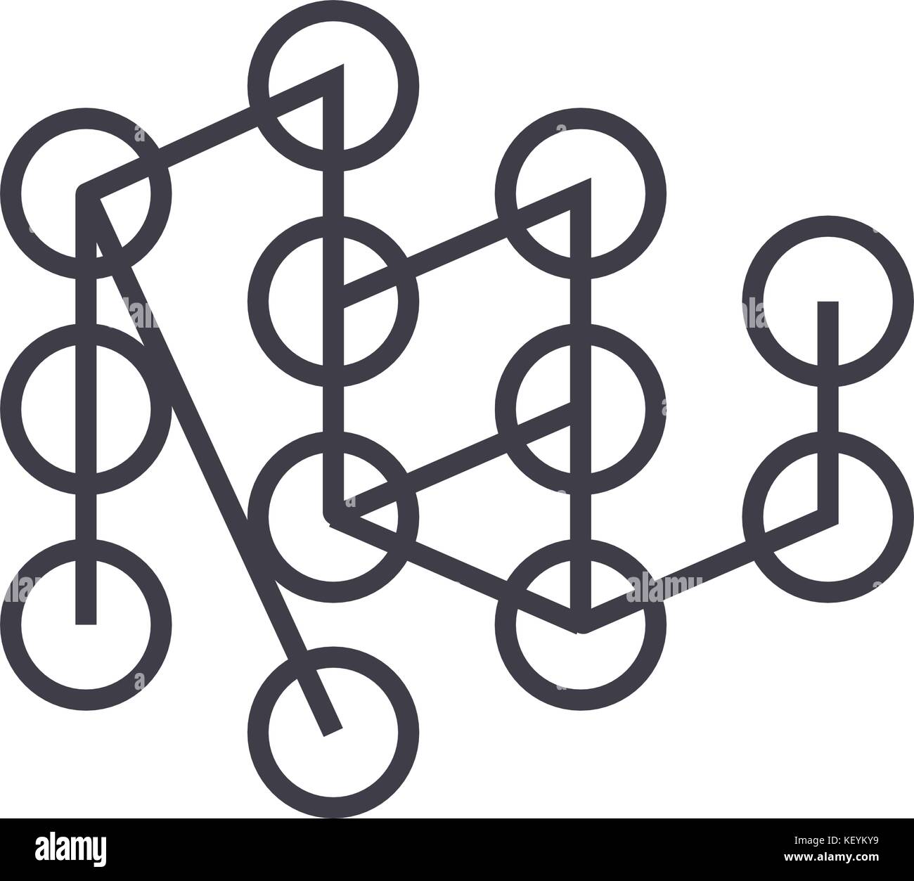 deep learning concept linear icon, sign, symbol, vector on isolated ...