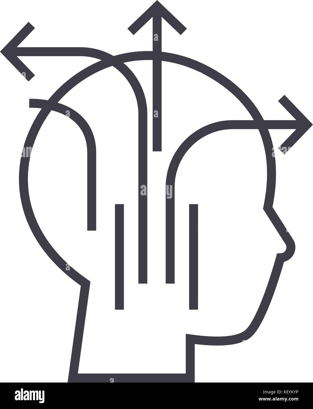 different business thinking linear icon, sign, symbol, vector on ...