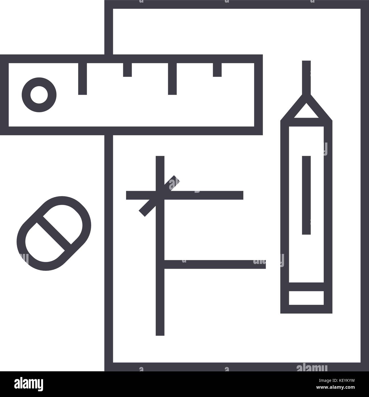 draft project linear icon, sign, symbol, vector on isolated background ...