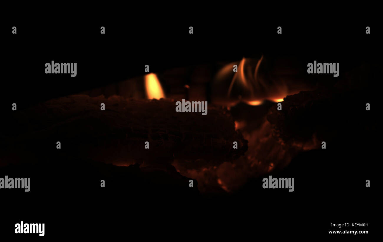 Burning wood smoldering wood smoldering log. Burning logs burned in the ...