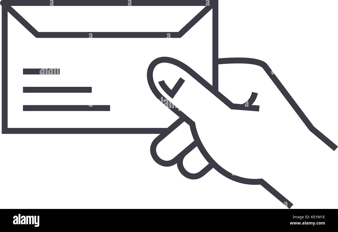 get mail linear icon, sign, symbol, vector on isolated background Stock ...