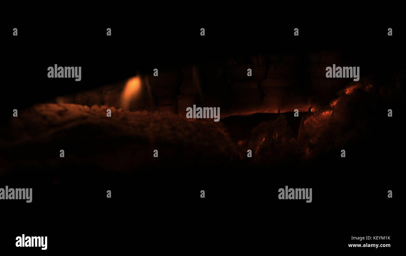 Burning wood smoldering wood smoldering log. Burning logs burned in the ...