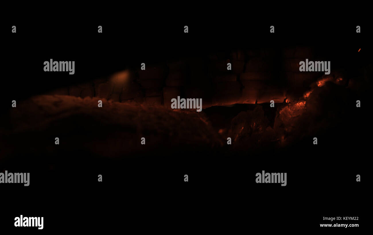 Burning wood smoldering wood smoldering log. Burning logs burned in the ...