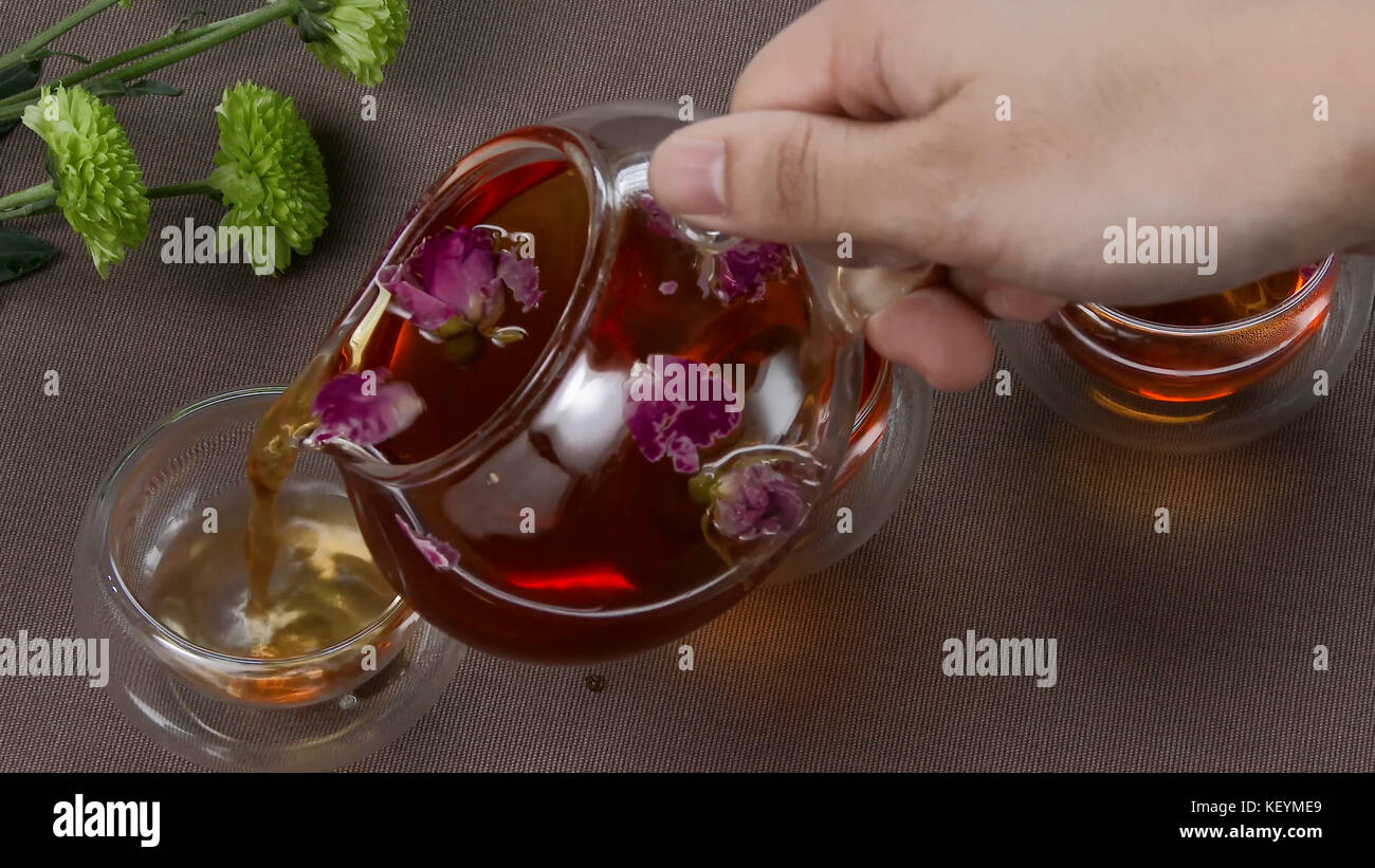 Chinese tea ceremony is performed by tea master. Chinese tea ceremony ...