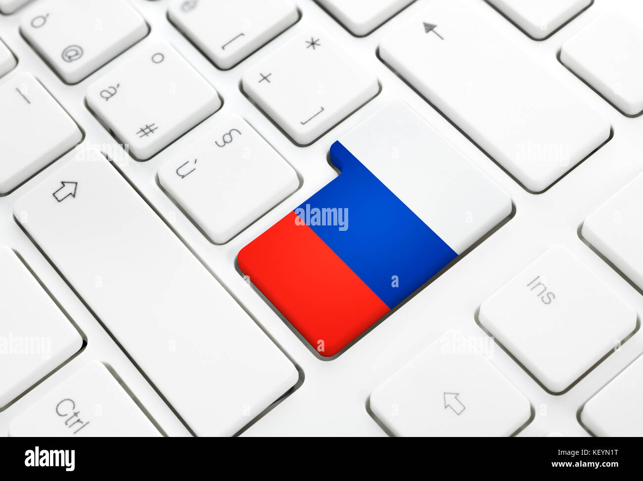 Russian language or Russia web concept. National flag enter button or ...