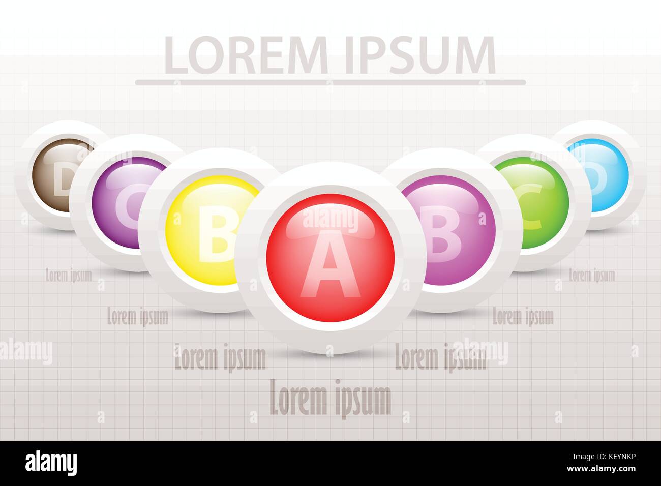 Colorful 3d circle paper icon lay on sequence with four topics for ...