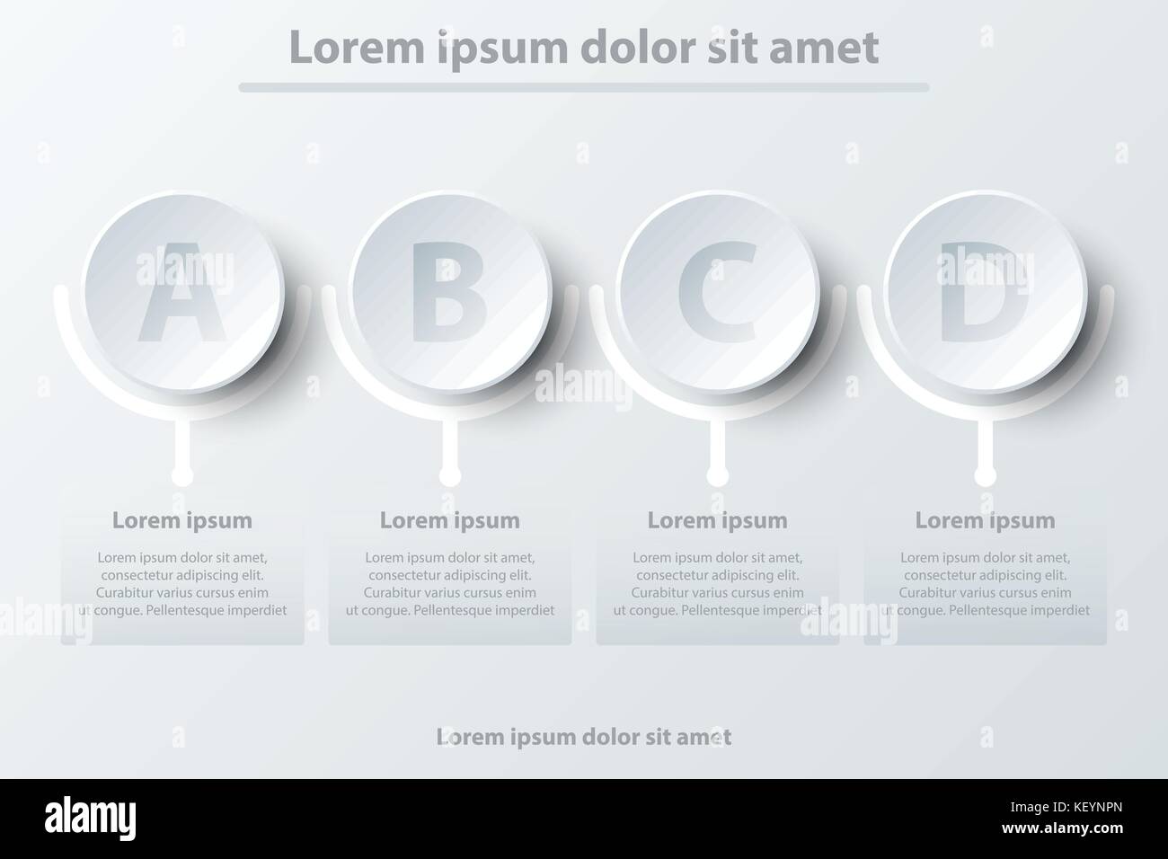 Four topics simple white paper 3D circle for website presentation cover ...