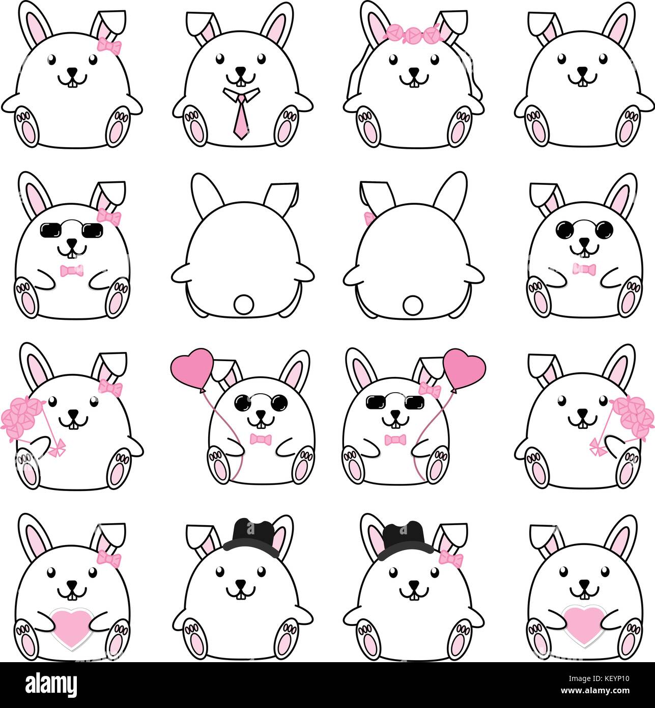 Cute easter couple rabbit heart hi-res stock photography and images - Alamy