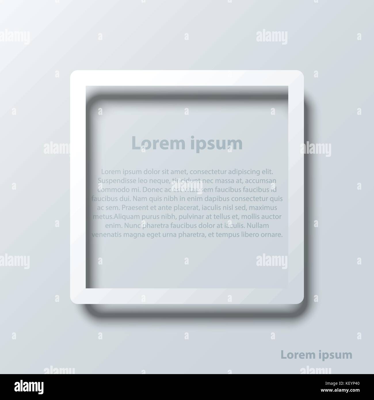 Simple white 3D square frame for website presentation cover poster ...