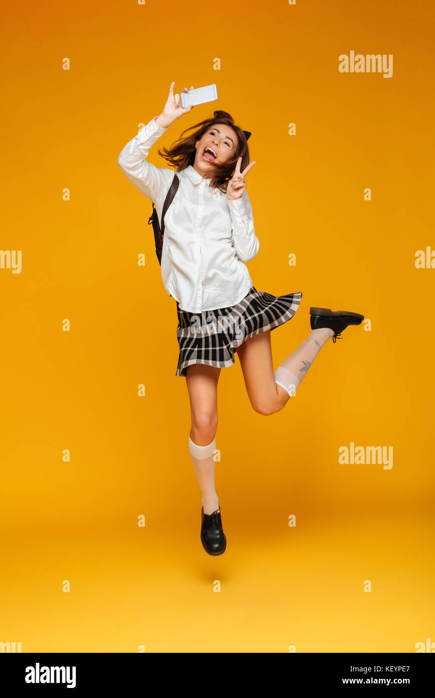 Cute Teen Uniform Selfie