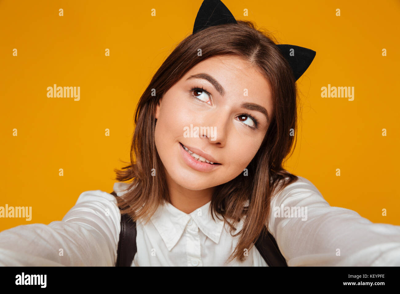 Cute Teen Uniform Selfie