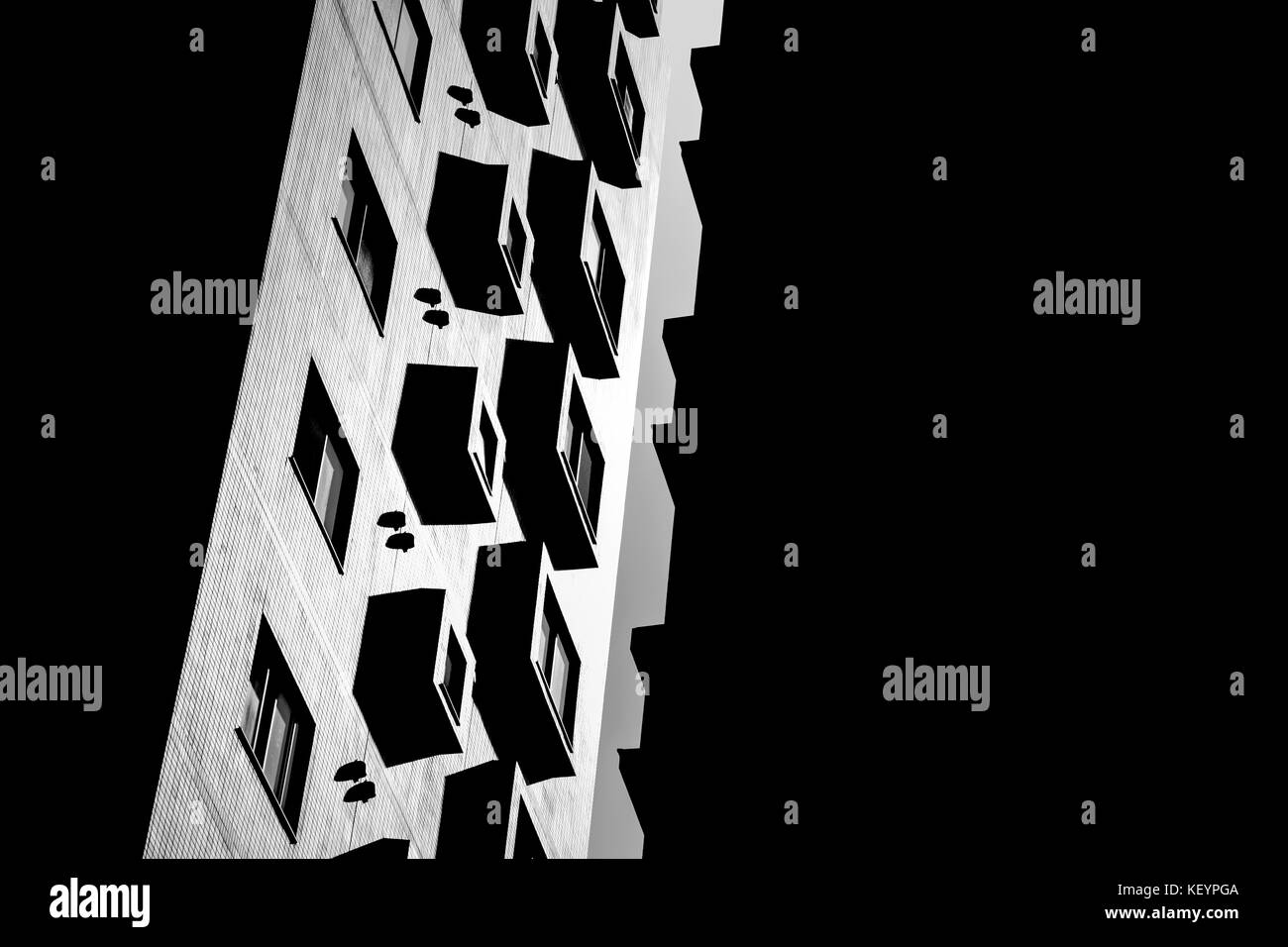 shadow of building and reflection of light on the building wall ...