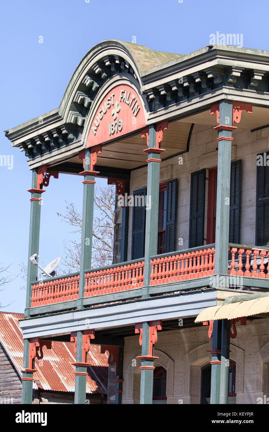 January 7, 2016 Comfort, Texas: closeup details of a well-preserved ...