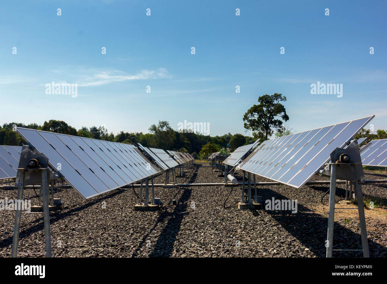 Solar cells, Power plant using renewable solar energy Stock Photo - Alamy