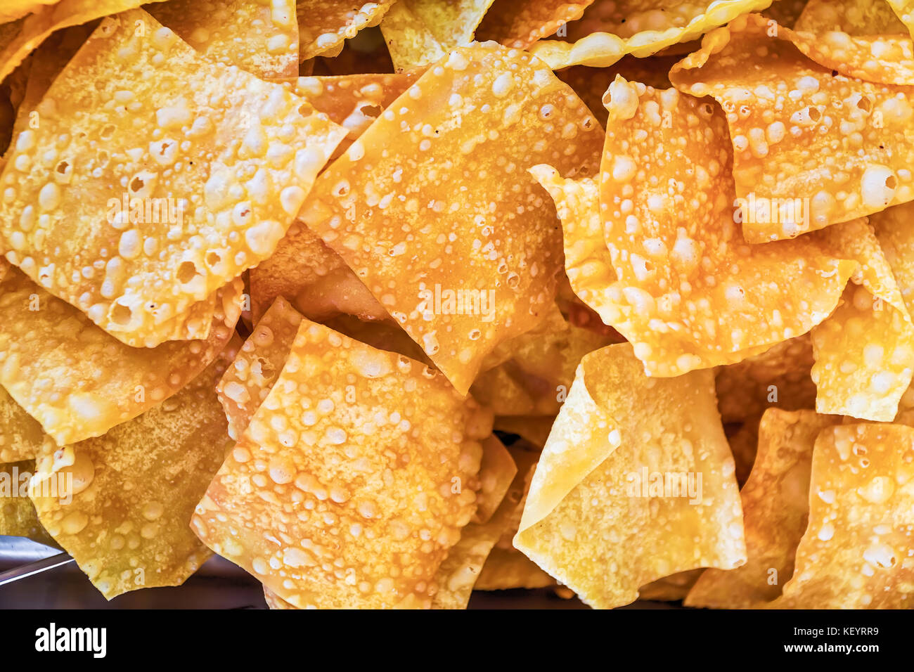 Deep fried Wonton pastry with Thai sweet chili sauce Stock Photo - Alamy