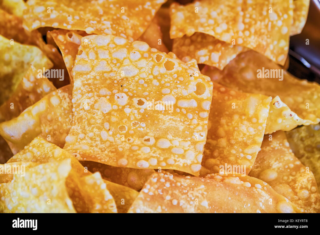 Deep fried Wonton pastry with Thai sweet chili sauce Stock Photo - Alamy