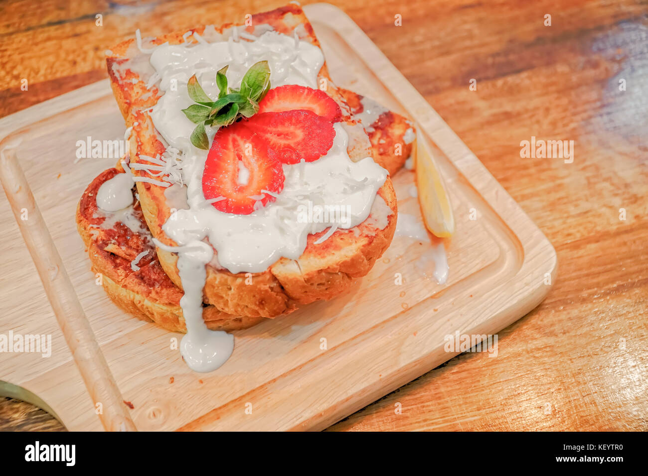 French toast at a fancy restaurant Stock Photo - Alamy