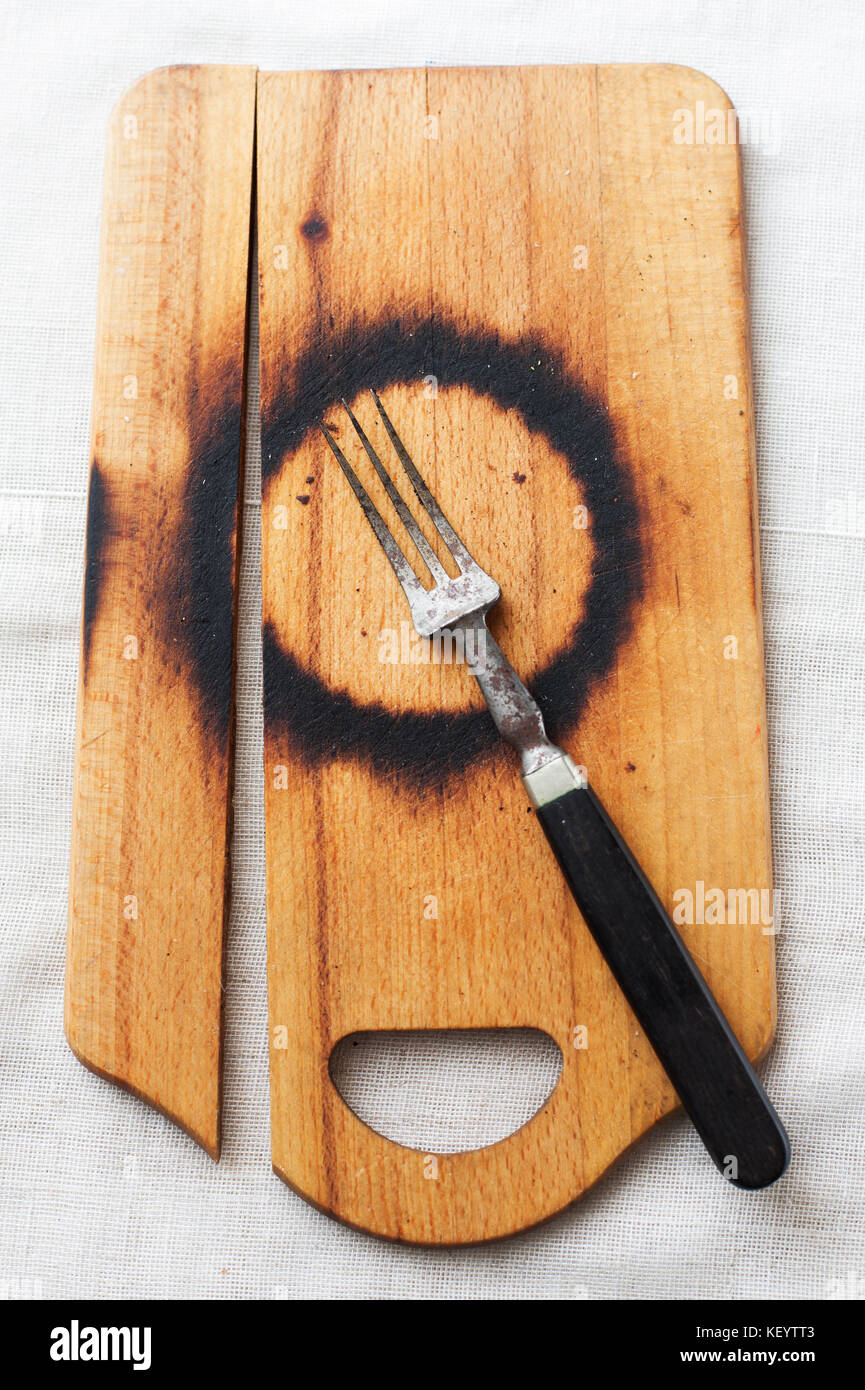 burnt chopping board Stock Photo - Alamy