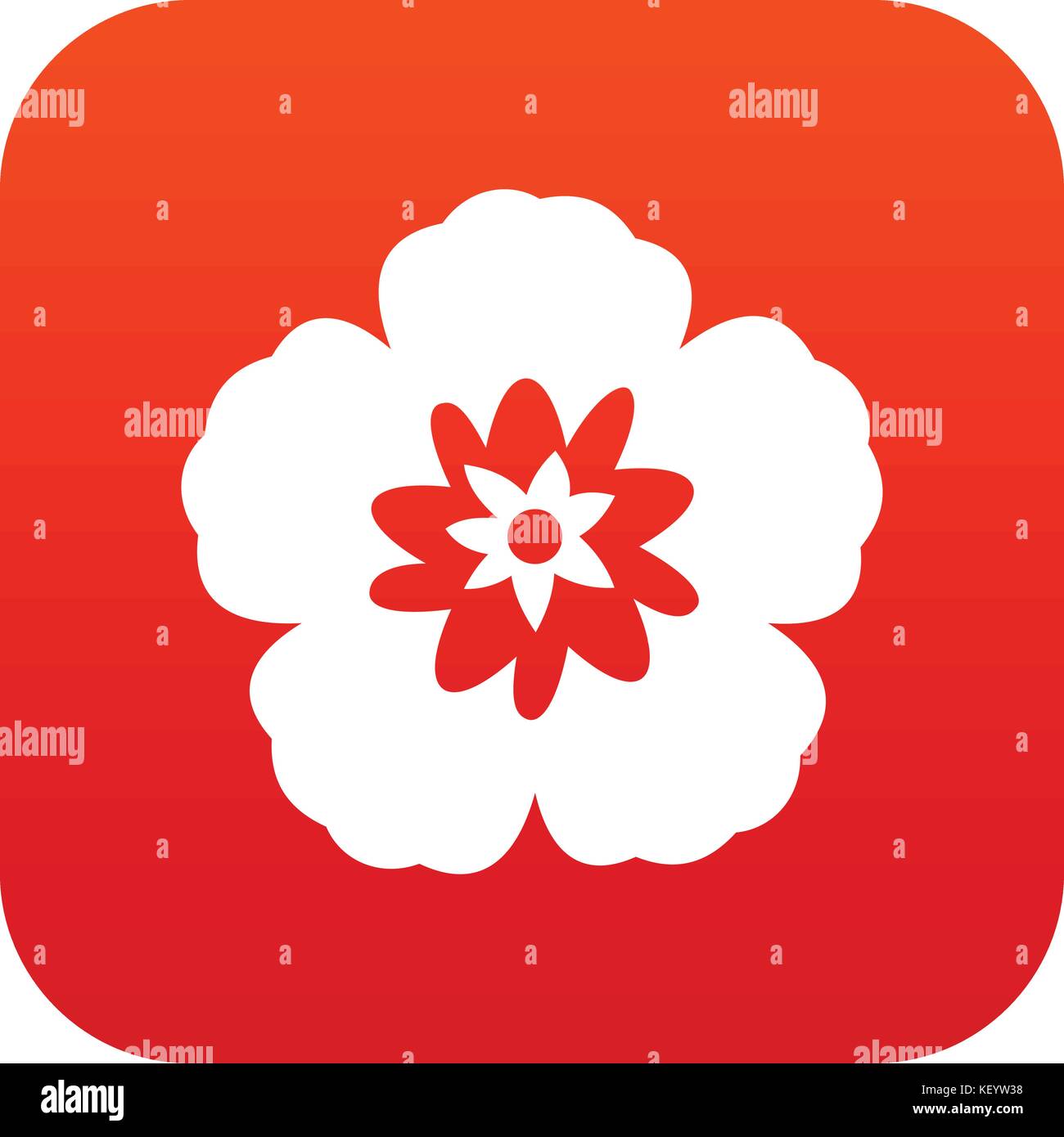 Rose of Sharon, korean flower icon digital red Stock Vector Image & Art ...