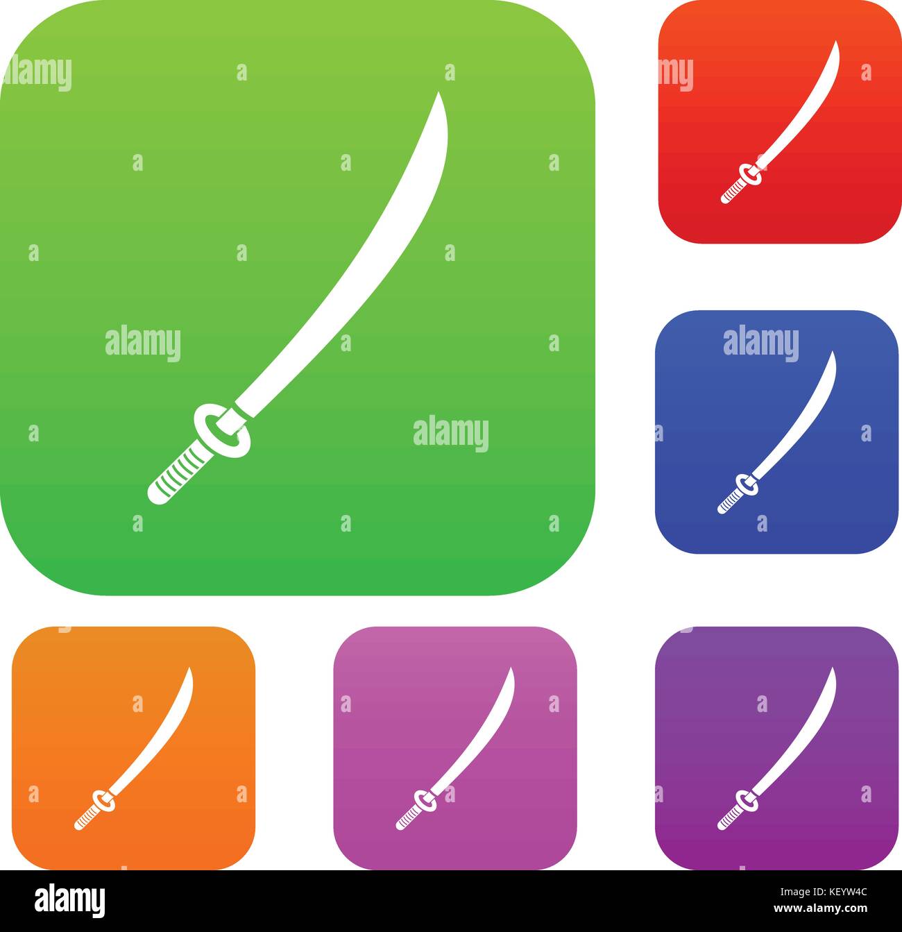 Katana set color collection Stock Vector Image & Art - Alamy