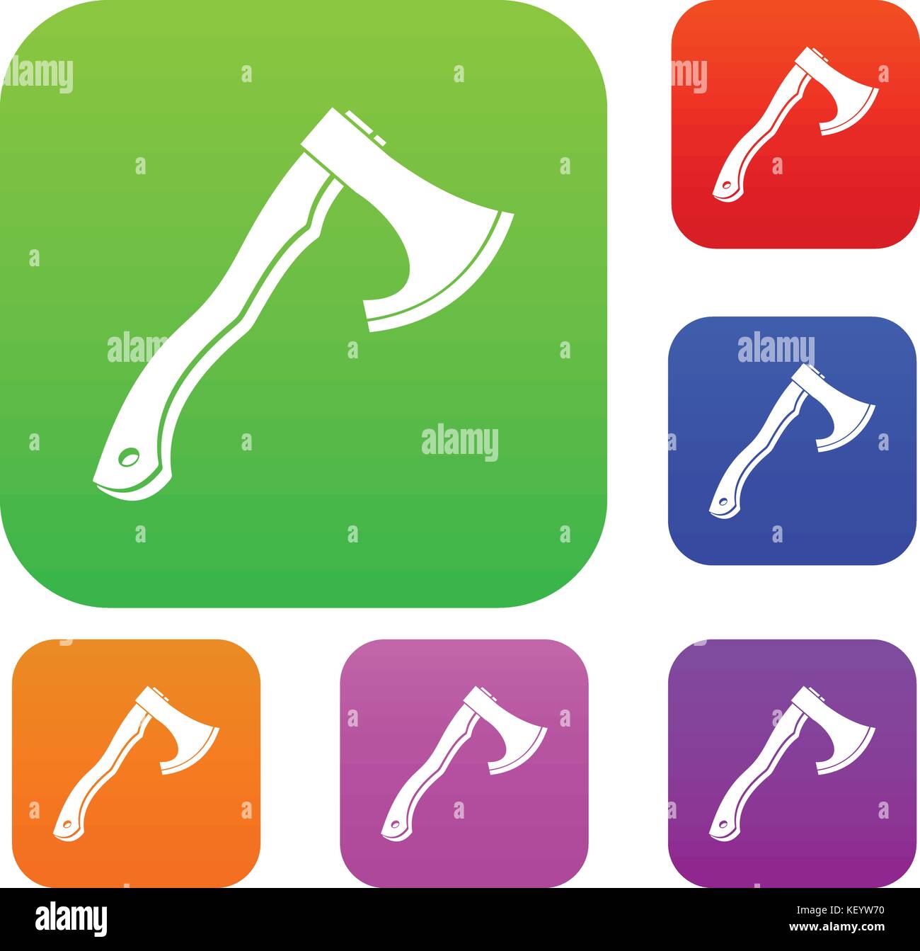 Hatchet set color collection Stock Vector Image & Art - Alamy