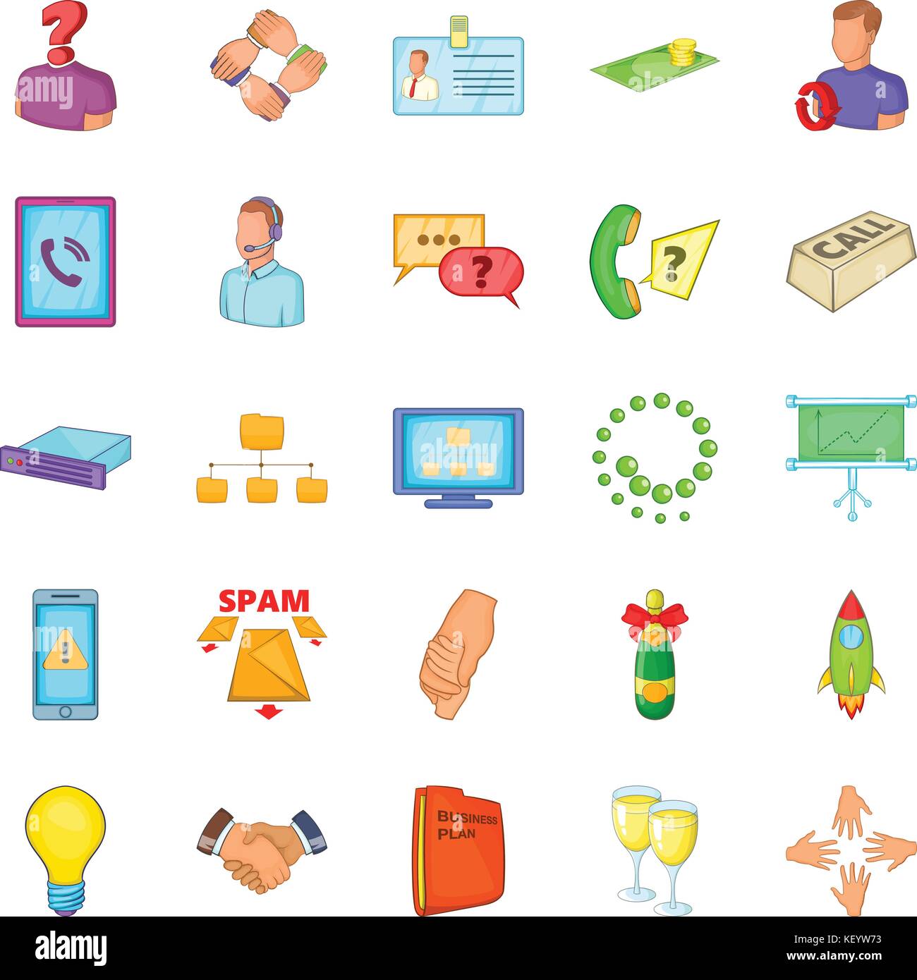 Business spam icons set, cartoon style Stock Vector Image & Art - Alamy