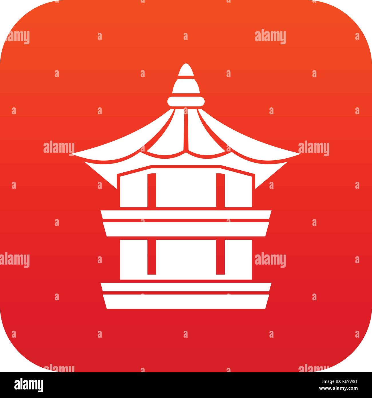 Traditional korean pagoda icon digital red Stock Vector Image & Art - Alamy