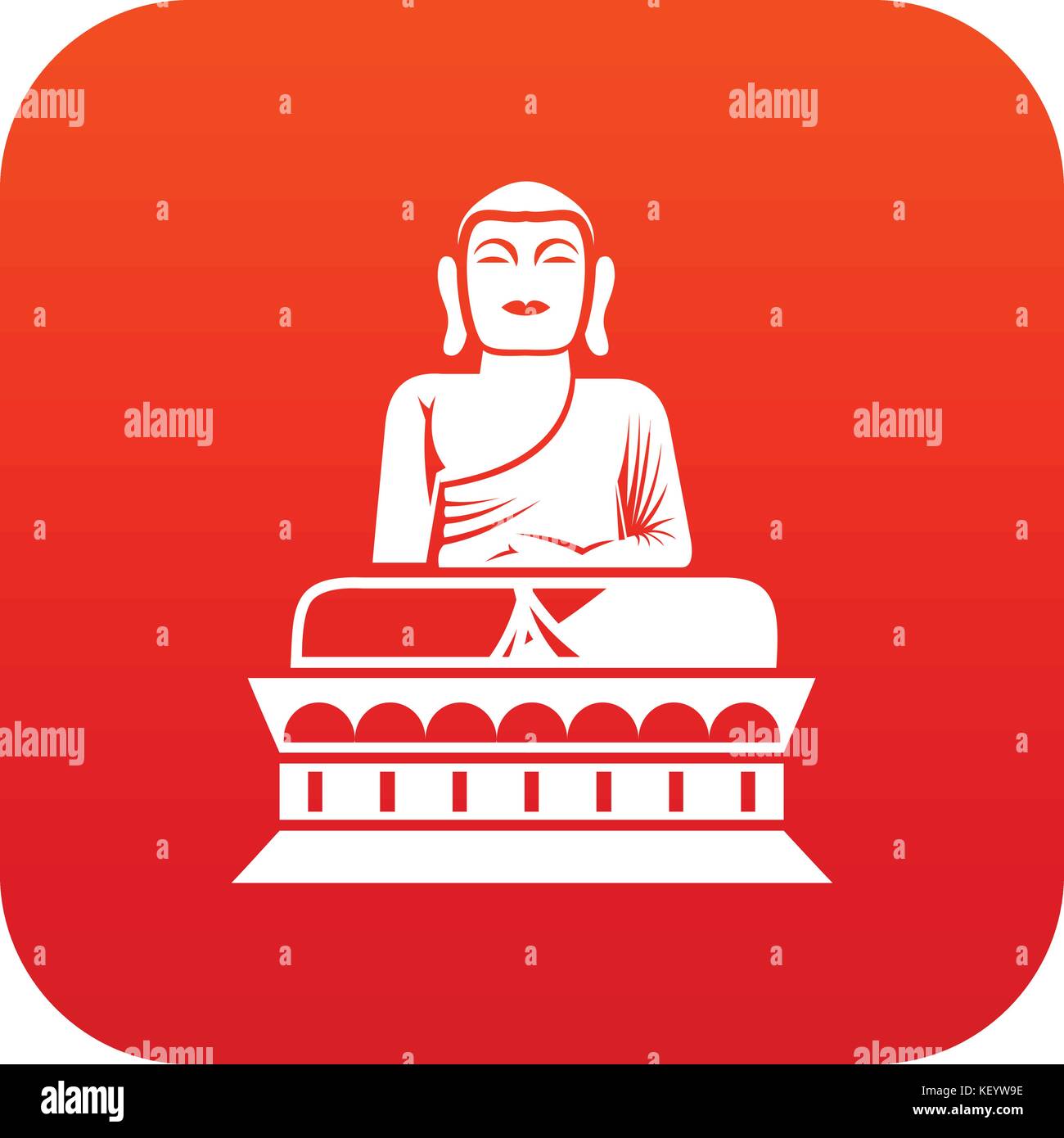 Buddha statue icon digital red Stock Vector Image & Art - Alamy