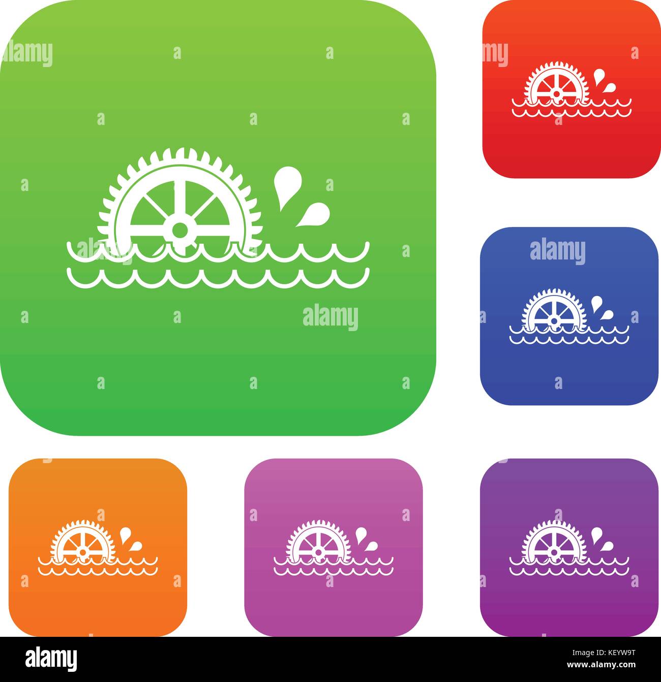 Waterwheel set color collection Stock Vector Image & Art - Alamy