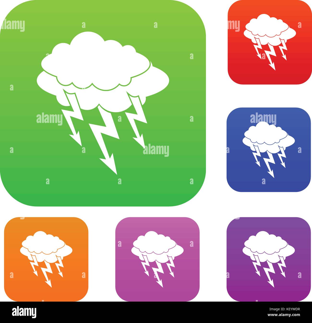 Lightning bolt set color collection Stock Vector Image & Art - Alamy