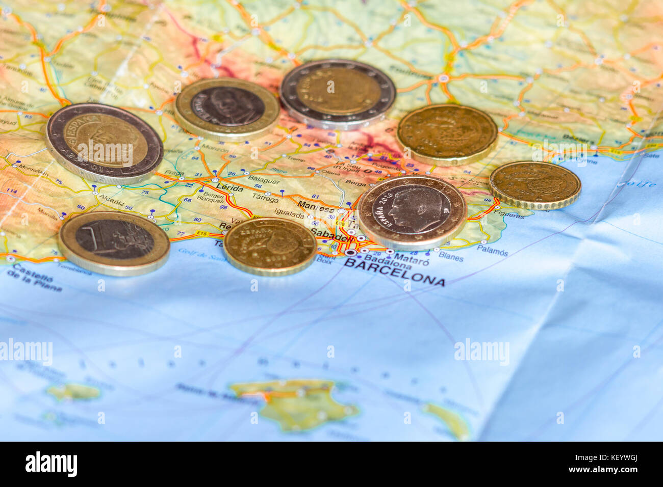 Map of europe euro coins hi-res stock photography and images - Alamy