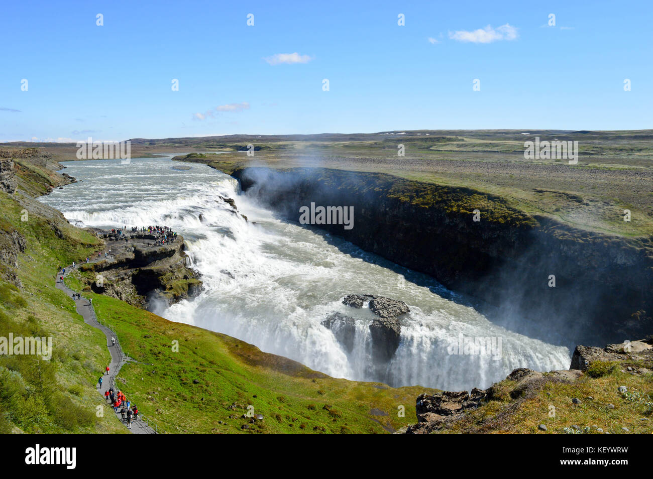 Powerfull Golden waterfall in Iceland, one of the main tourist ...