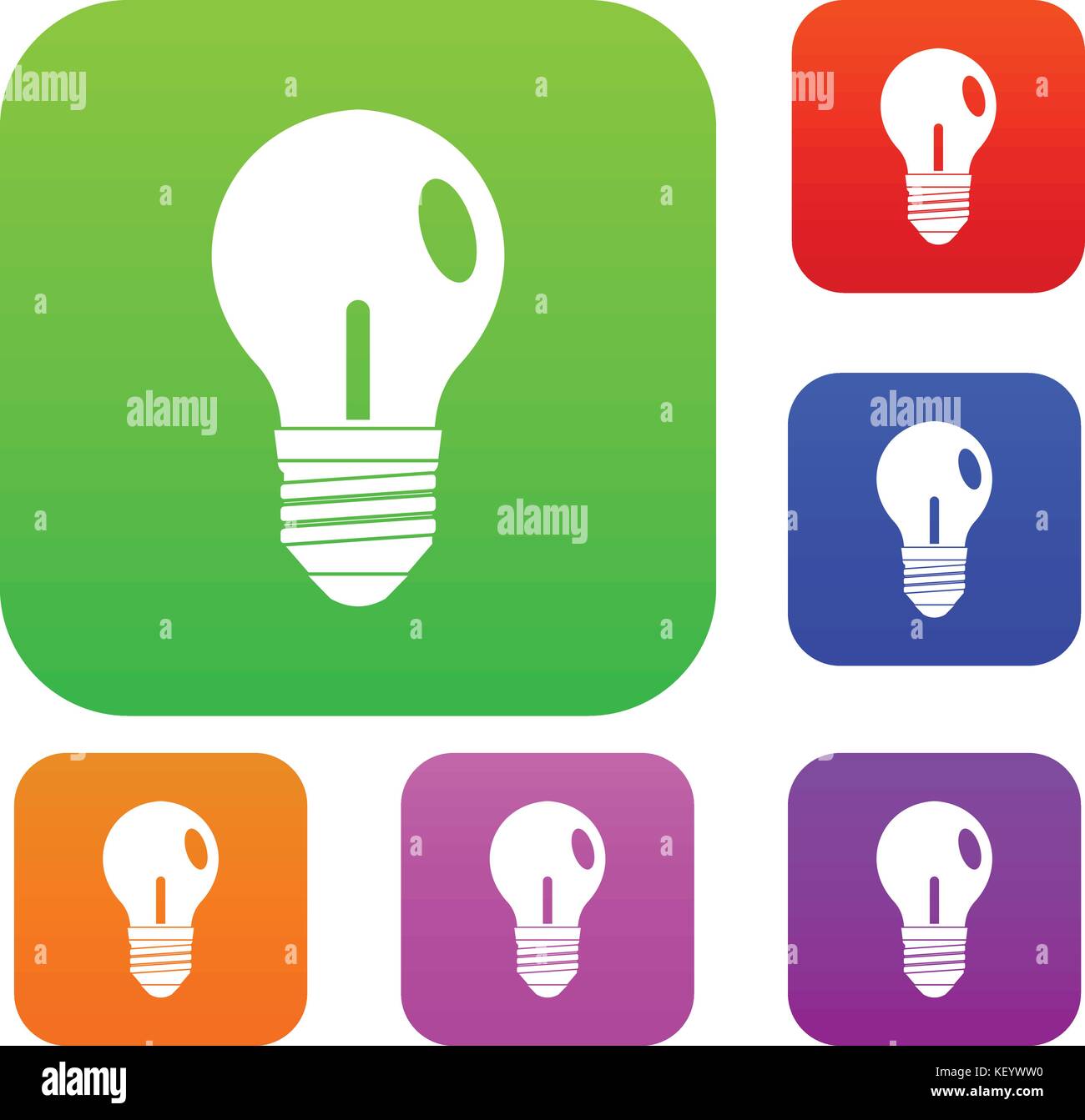 Light bulb set color collection Stock Vector Image & Art - Alamy