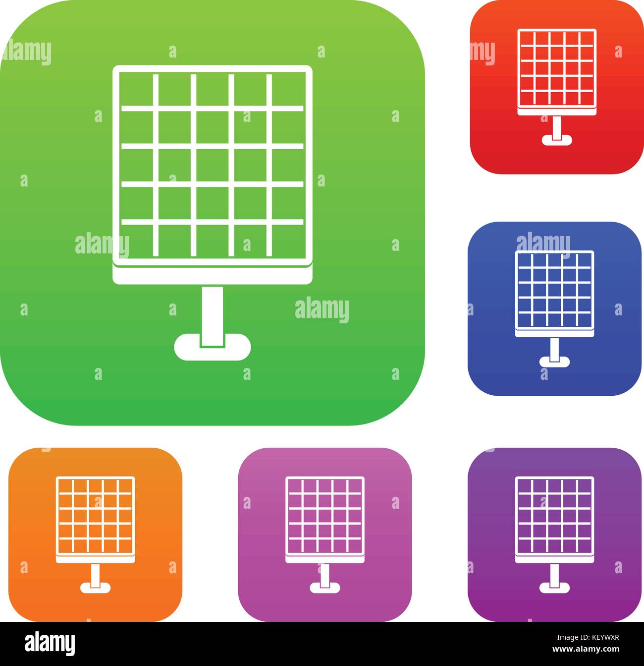 Solar panel set color collection Stock Vector Image & Art - Alamy