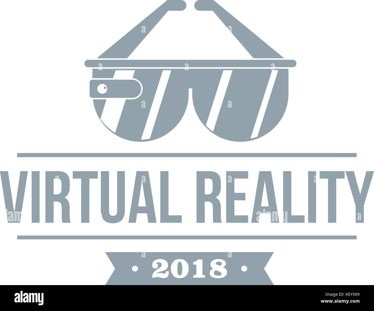 Virtual reality logo, simple gray style Stock Vector Image & Art - Alamy