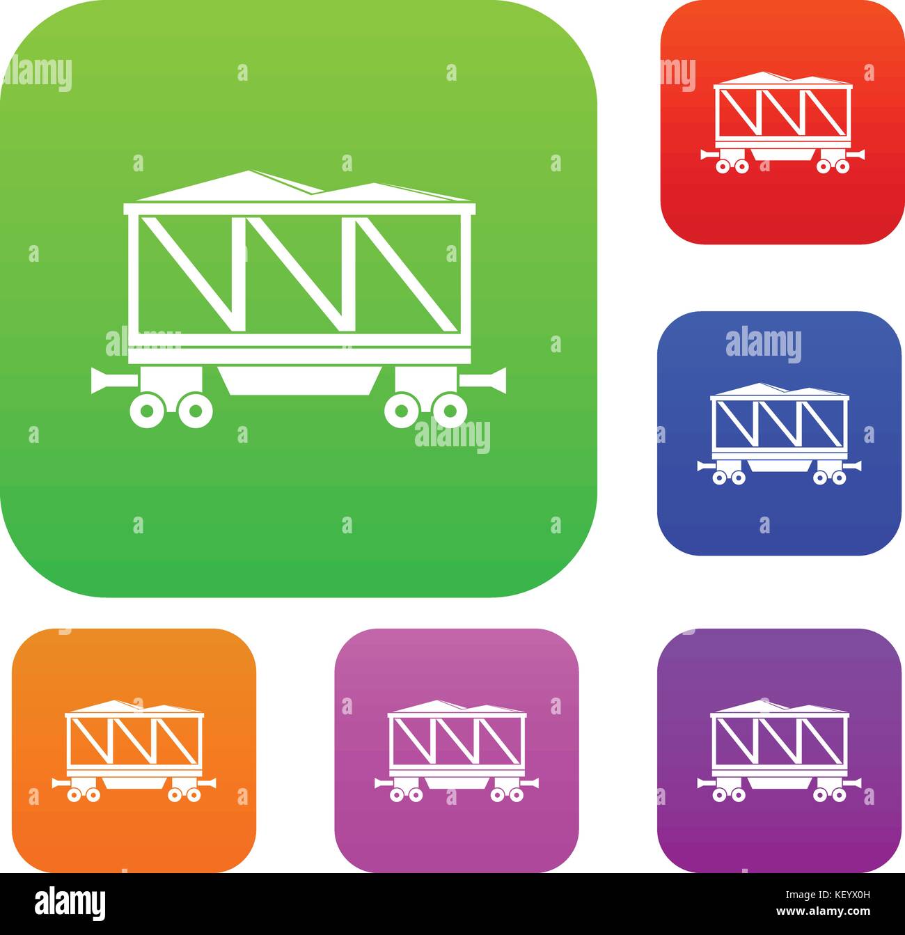 Railway wagon set color collection Stock Vector Image & Art - Alamy