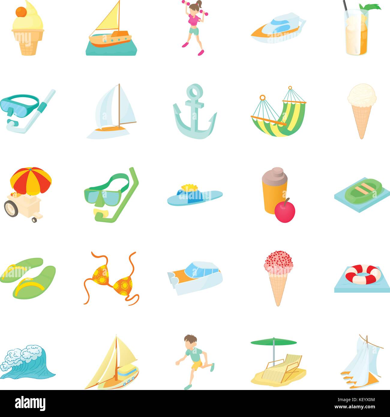 Resort icons set, cartoon style Stock Vector Image & Art - Alamy