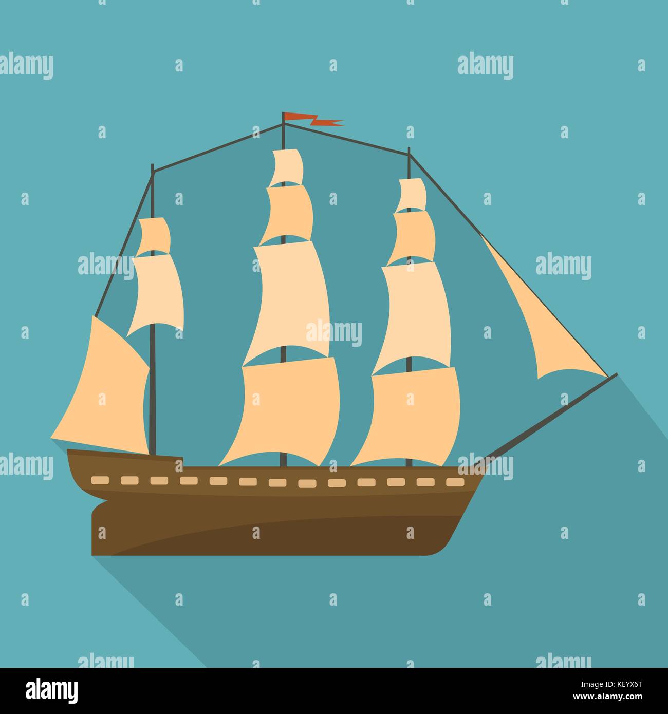 Sailboat in open ocean Stock Vector Images - Alamy
