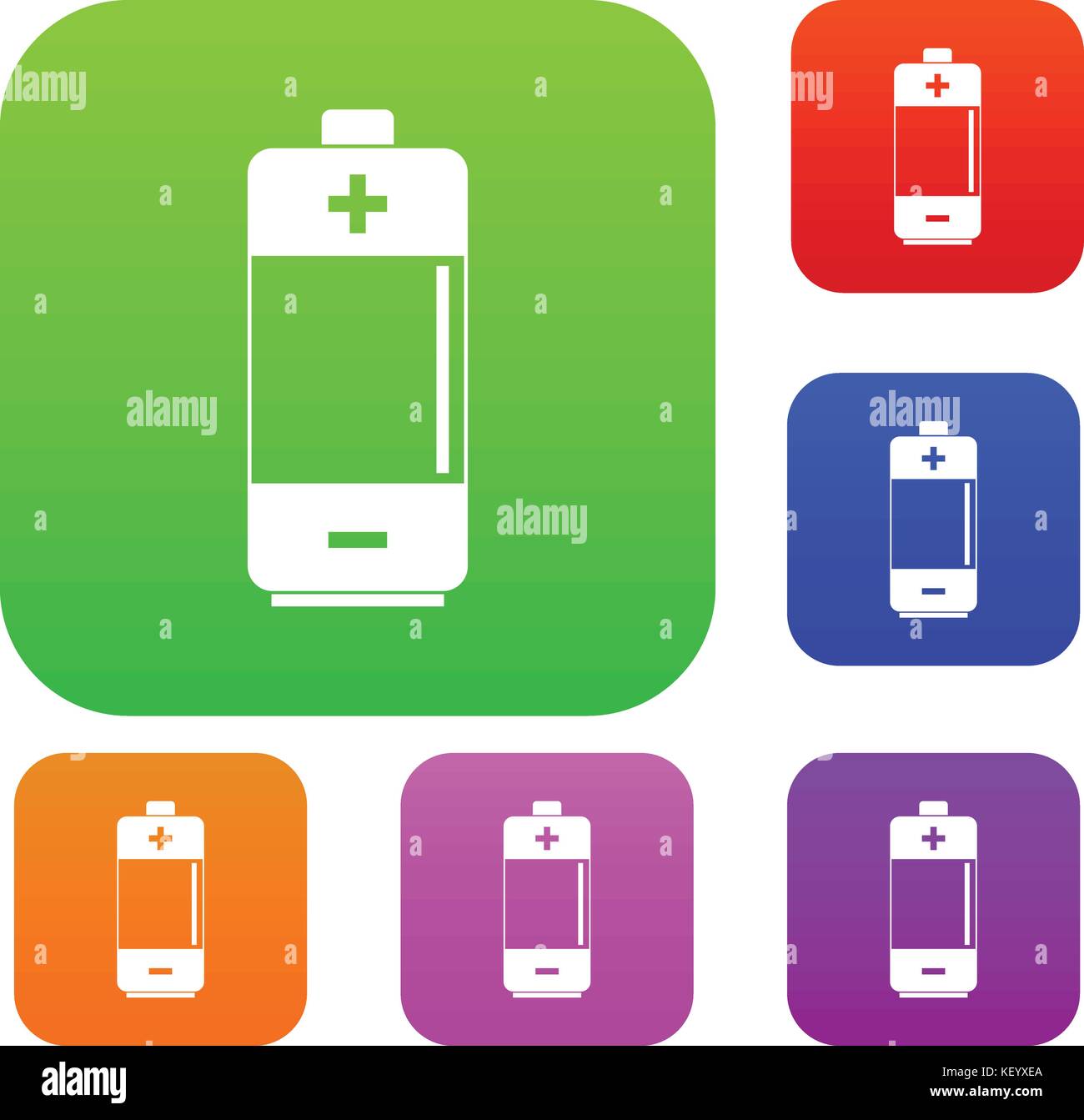 Alkaline battery set color collection Stock Vector Image & Art - Alamy