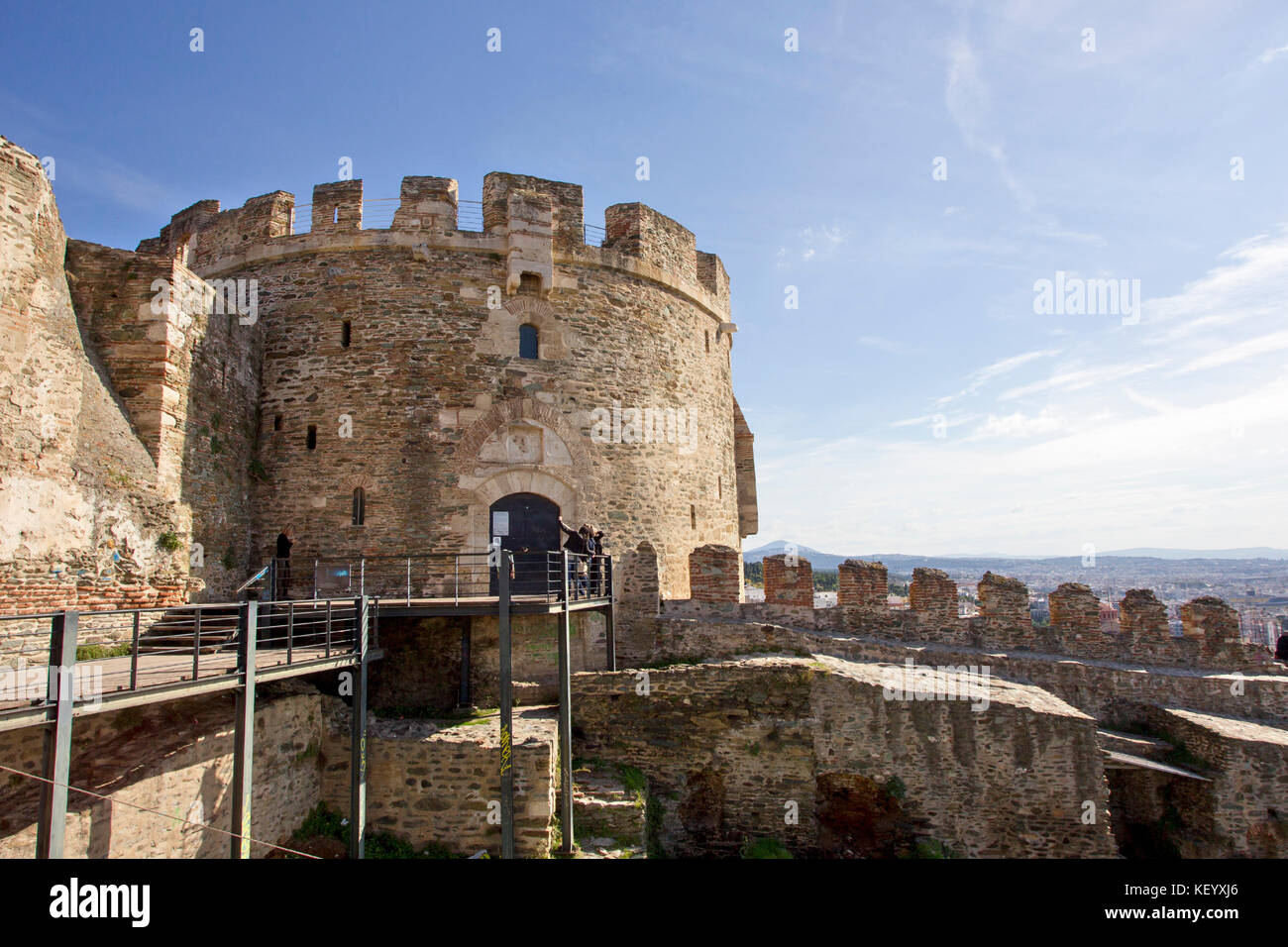 Trigonion tower in Thessaloniki, Greece in an autumn day Stock Photo ...