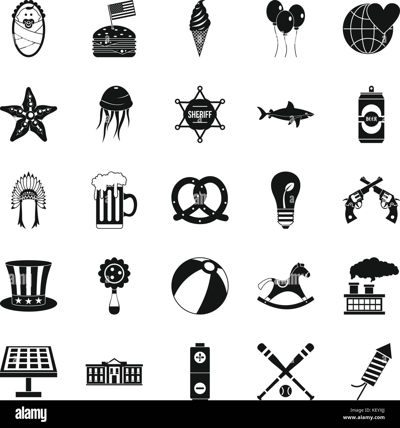 Nooning icons set, simple style Stock Vector Image & Art - Alamy