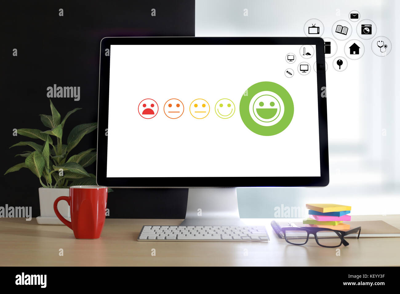 pressing smiley face emoticon The Customer Service Target Business ...