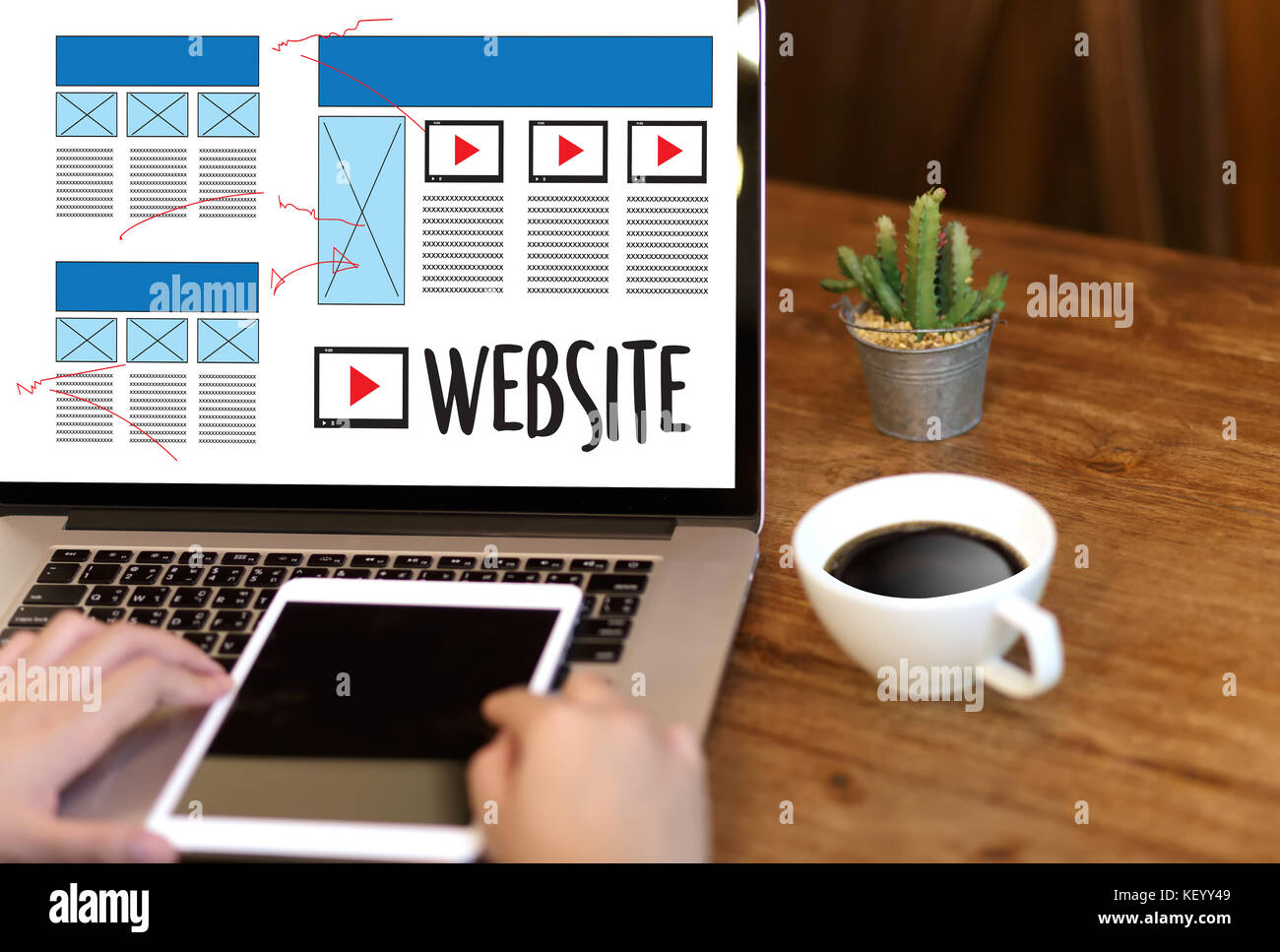 Web Design layout sketch drawing Software Media WWW and Graphic Layout ...
