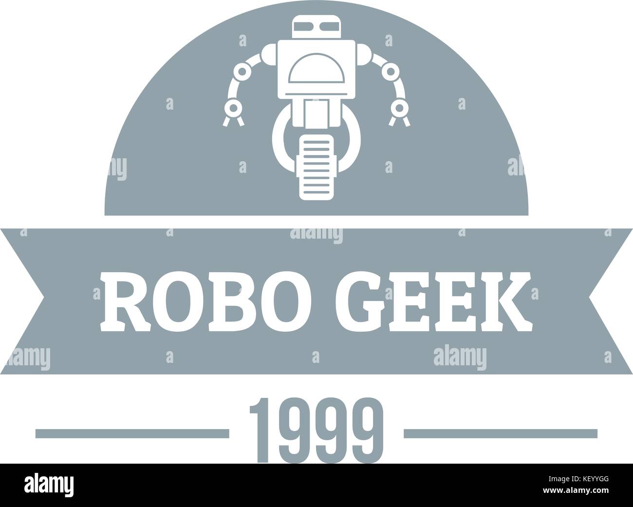 Robotic geek logo, simple gray style Stock Vector Image & Art - Alamy