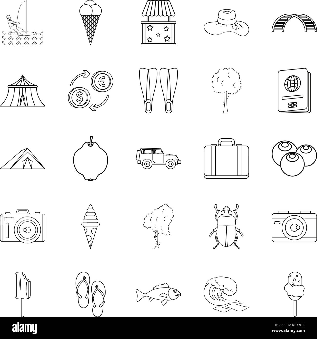 Shore icons set, outline style Stock Vector Image & Art - Alamy