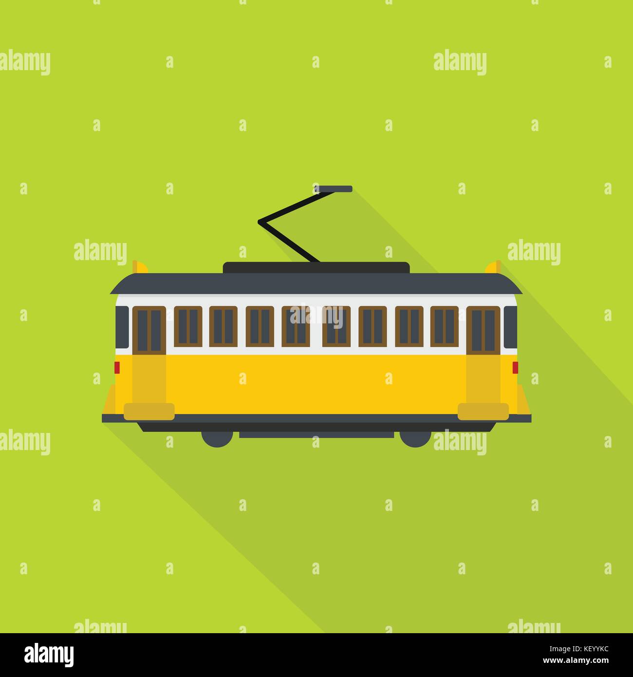 Tram icon, flat style Stock Vector Image & Art - Alamy