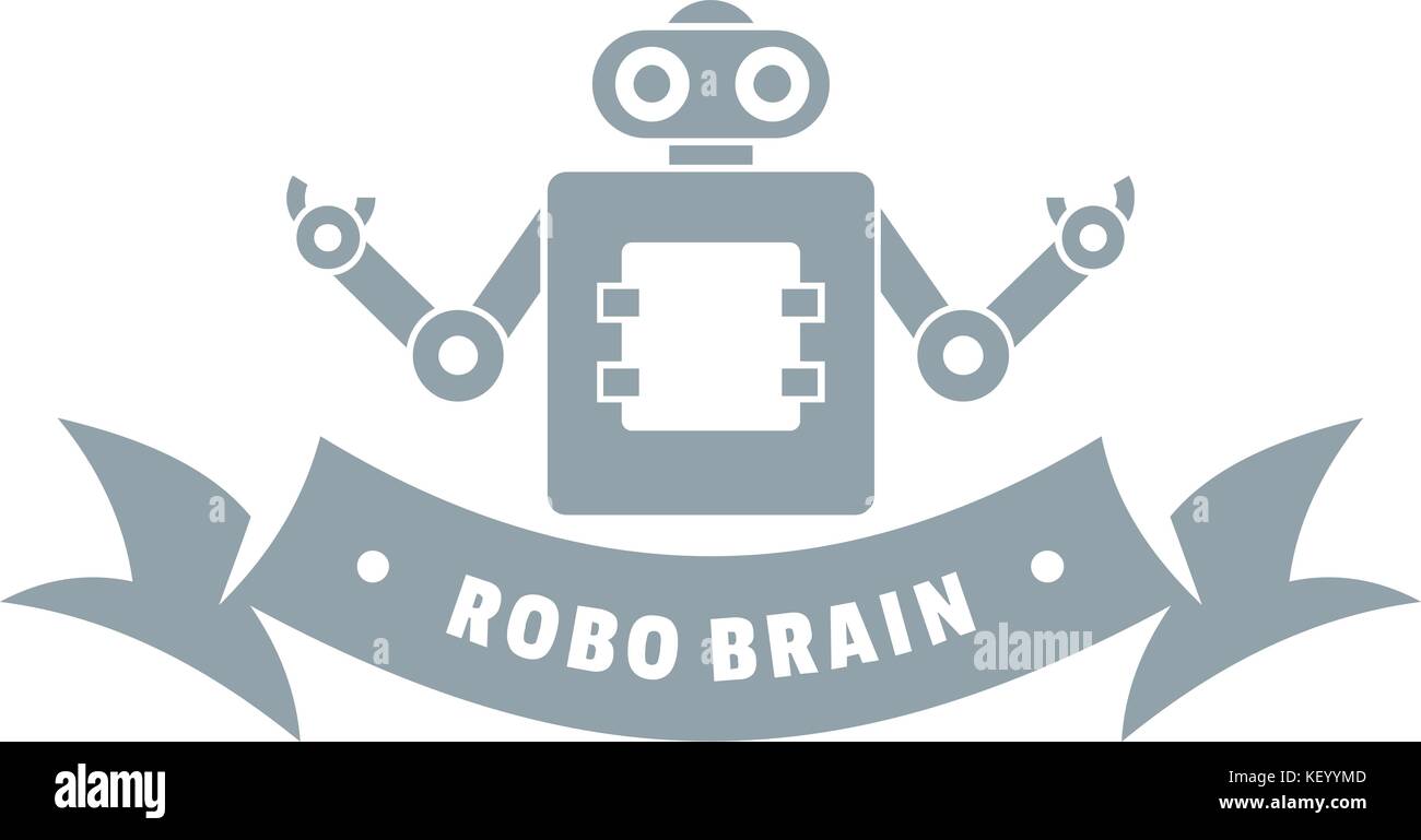 Robot brain logo, simple gray style Stock Vector Image & Art - Alamy