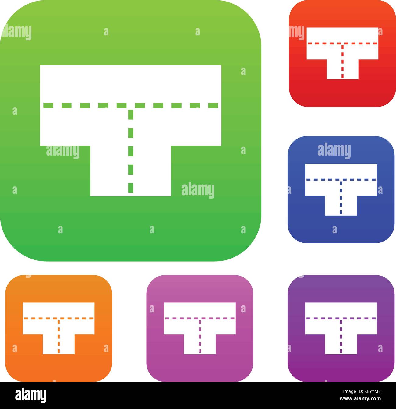 T junction road sign Stock Vector Images - Alamy