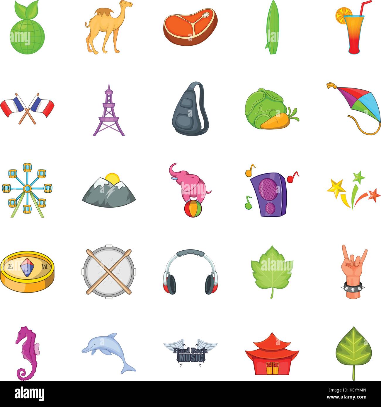 Spot icons set, cartoon style Stock Vector Image & Art - Alamy